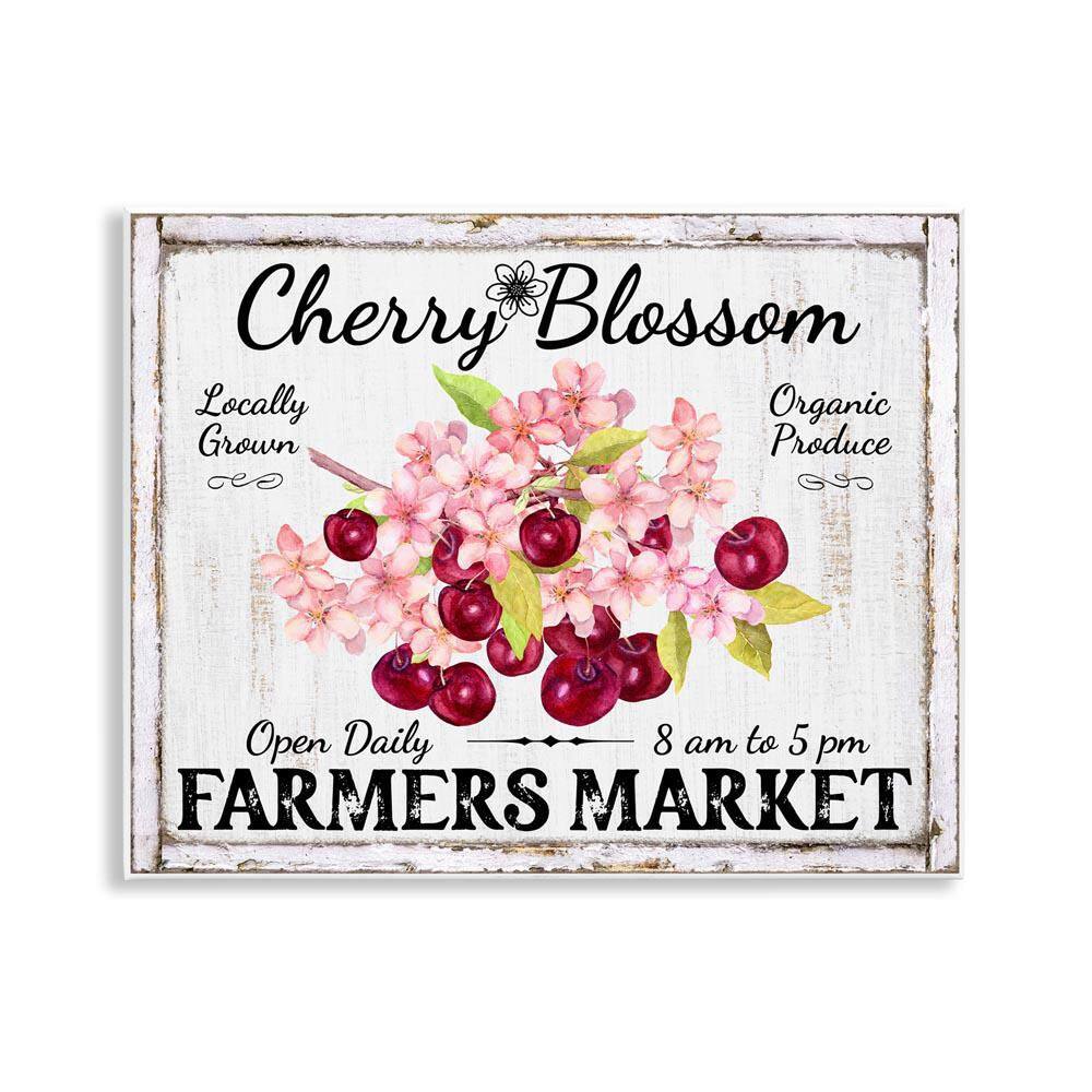 Stupell Industries Cherry Blossom Farmer's Market by Creatif Belle Unframed Food Graphic Art ...