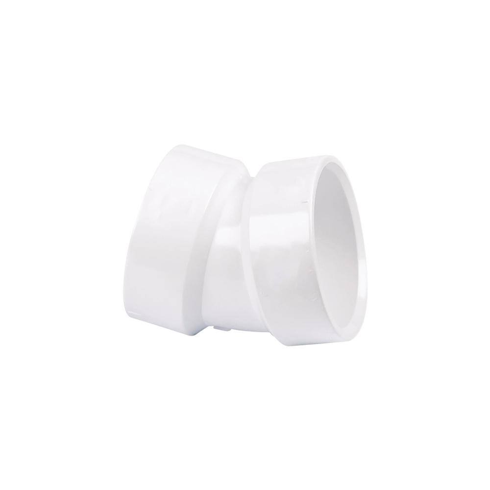 VPC 1-1/2 in. PVC DWV 22-1/2-Degree Hub x Hub Elbow Fitting 34-LP324 ...