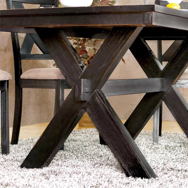William's Home Furnishing Xanthe Black Transitional Style Dining Table ...
