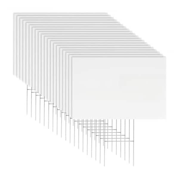 Phewnyzo 20 Pack 17 x 12 in. White Corrugated Plastic Yard Sign with ...