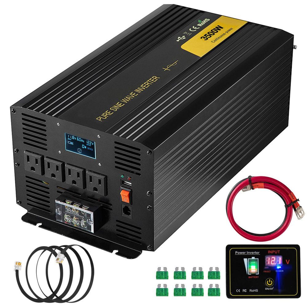 SKYSHALO Pure Sine Wave Inverter 3500 Watt Power Inverter DC 12-VOLT to ...
