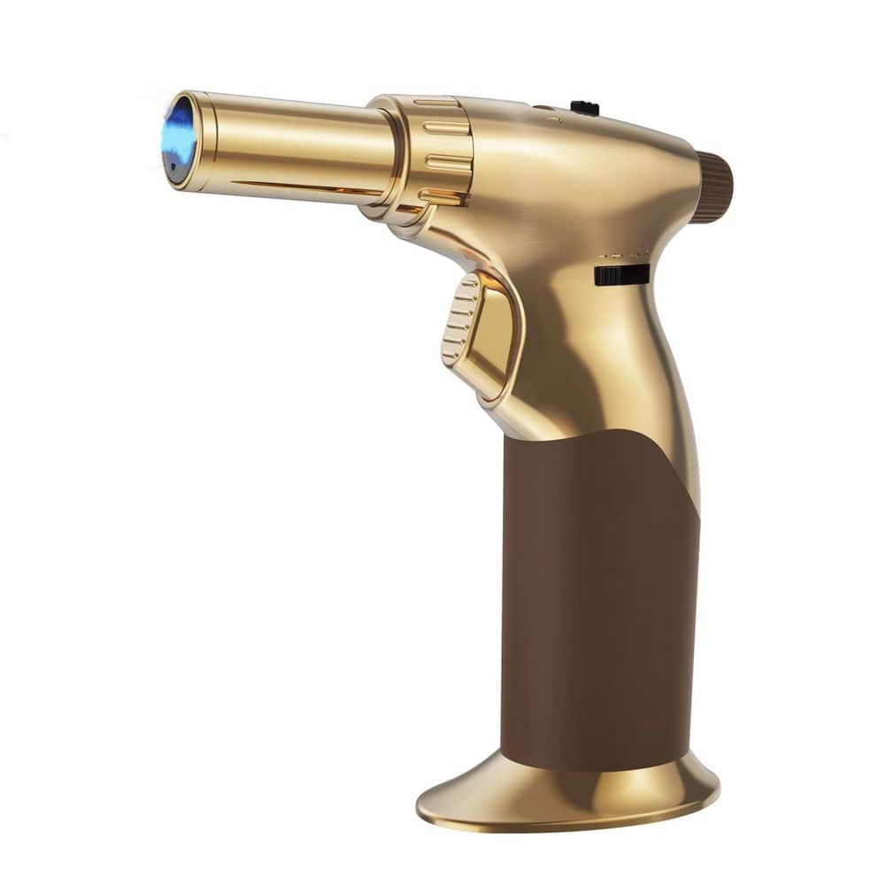 Wudkey Gold Flame Butane Torch Lighter, Adjustable Flame Size ...