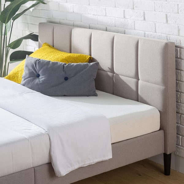 Zinus Lottie Beige Full Upholstered Platform Bed Frame with Zinus Lottie Beige Full Upholstered Platform Bed Frame with