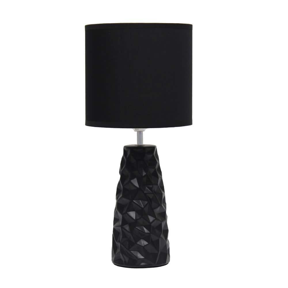 Simple Designs 17.5 in. Black Sculpted Ceramic Table Lamp LT2083-BLK ...