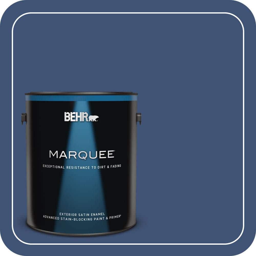 BEHR MARQUEE 1 gal. #600D-7 Daring Indigo Satin Enamel Exterior Paint ...