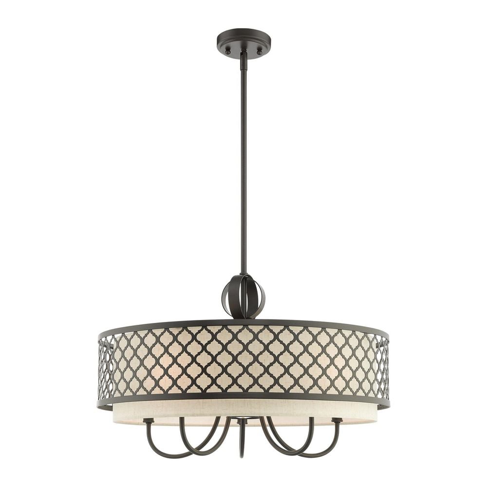 AVIANCE LIGHTING Amalfi 50-Watt 5 Light Bronze Shaded Pendant Light ...