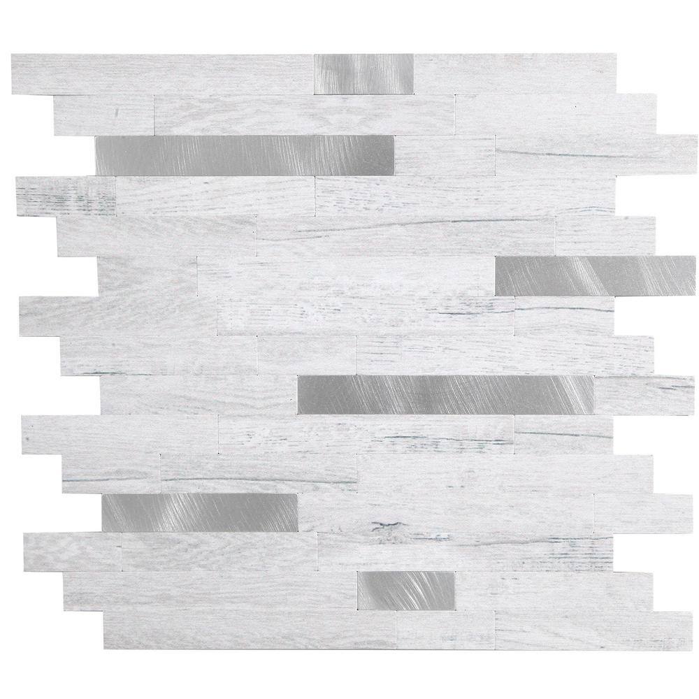 Wood Grain Herringbone PVC Tiles Peel And Stick Backsplash Tiles - Wood ...