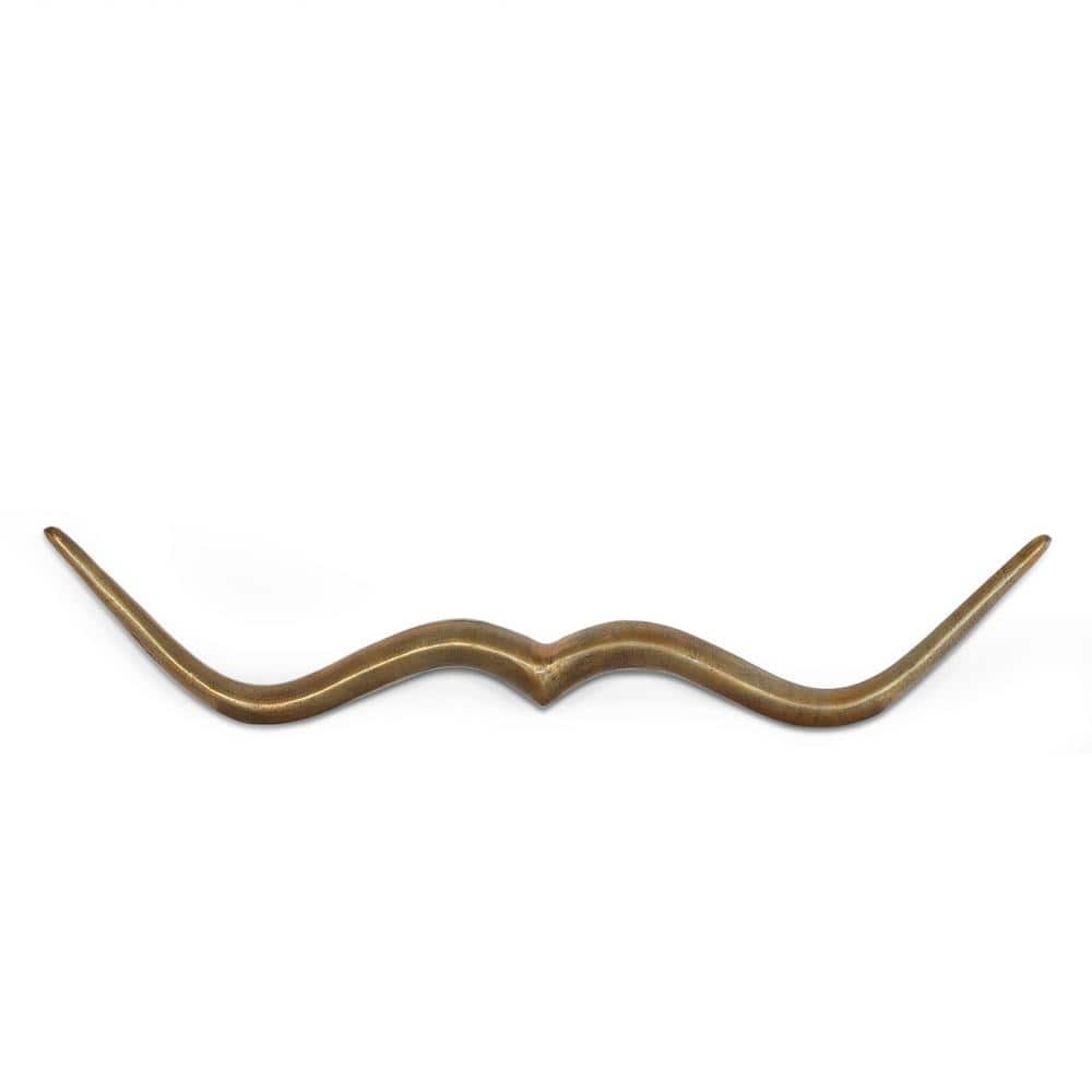 Metal Handcrafted Aged Brass Aluminum Mustache Wall Decor with Classic ...