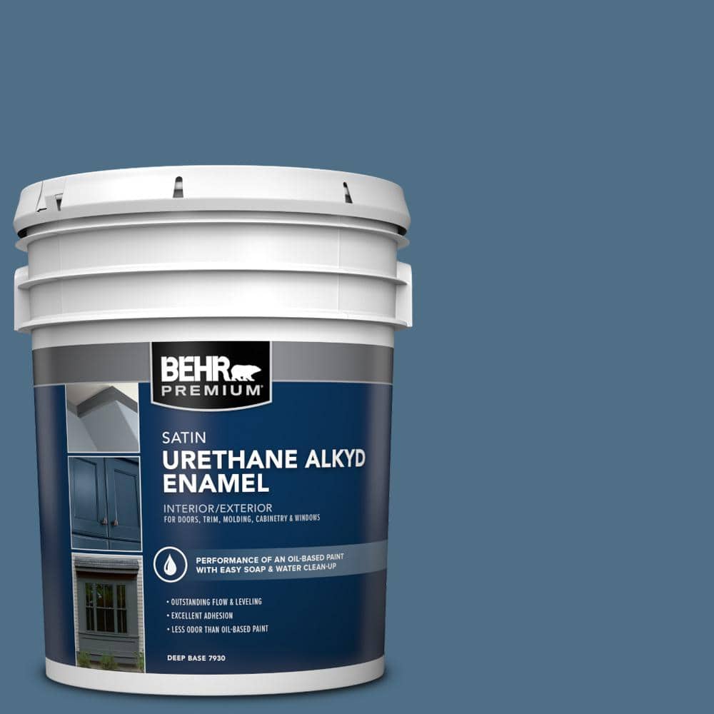 BEHR PREMIUM 5 gal. #S500-6 Shipyard Urethane Alkyd Satin Enamel ...