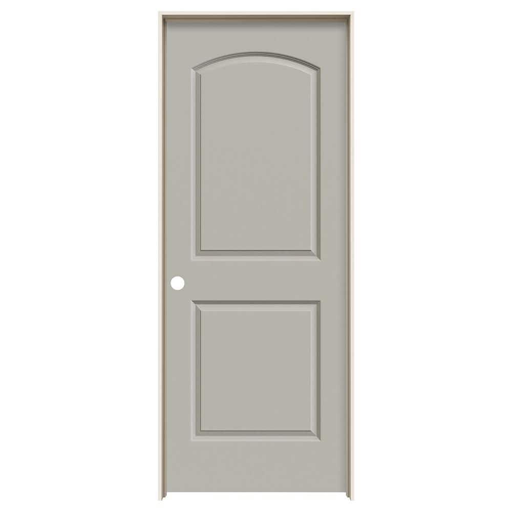 JELD-WEN 30 in. x 80 in. Caiman 2 Panel Right-Hand Hollow Core Vanilla ...