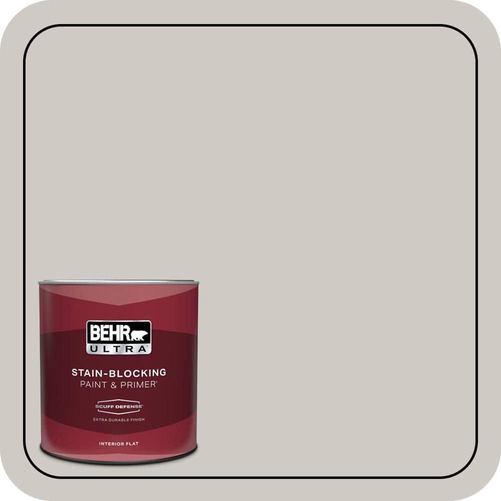 BEHR ULTRA 1 qt. #BNC-05 Ground Fog Extra Durable Flat Interior Paint ...
