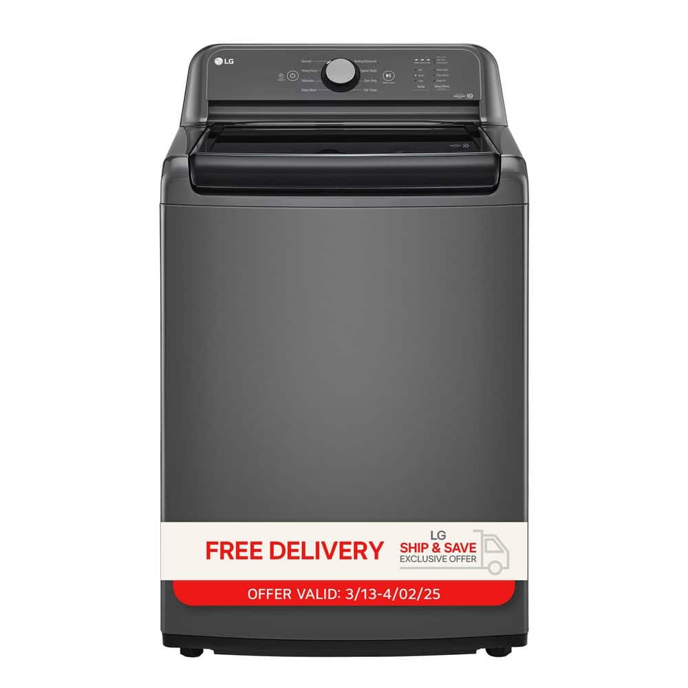 LG 4.1 cu. ft. Top Load Washer in Monochrome Grey with 4-Way Agitator ...