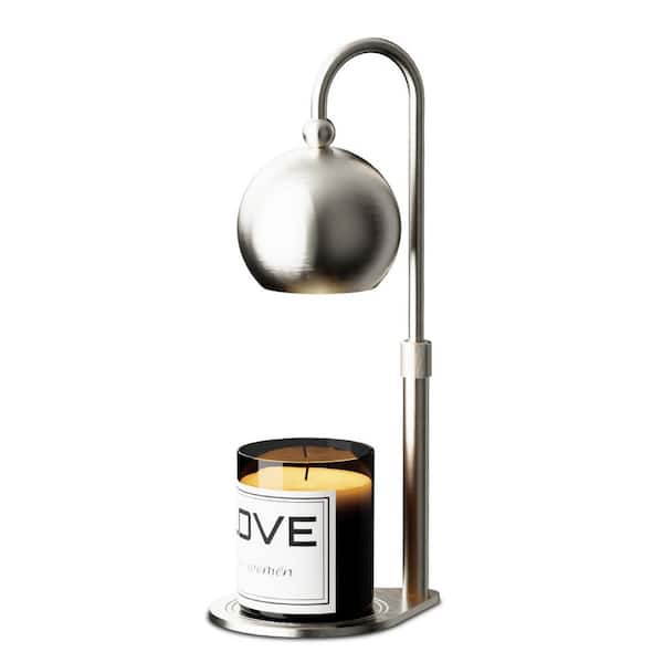 Tivleed 10 in. Silver Metal Candle Melting Lamp plus Table Lamp in 1 ...
