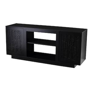 SEI FURNITURE Window Pane Black Freestanding Media Cabinet HD383897 ...