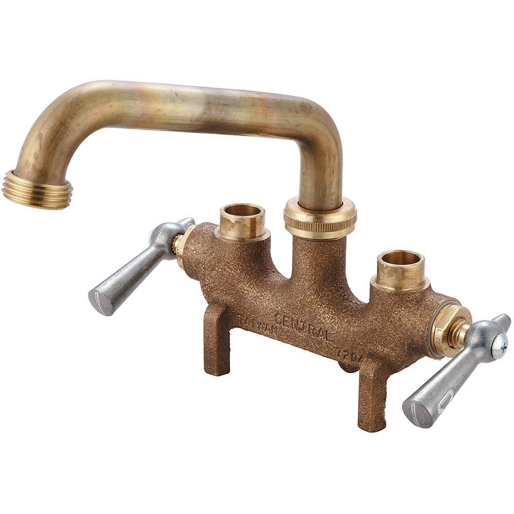 Central Brass 2-Handle Utility Faucet in Brass 0466 - The Home Depot