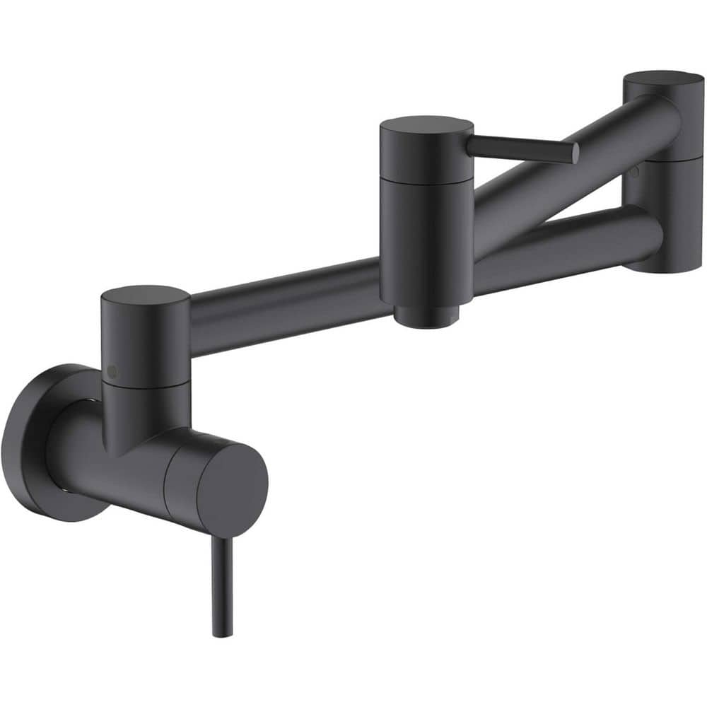 Reviews for KIBI Circular Wall Mount Pot Filler with Handle in Matte ...