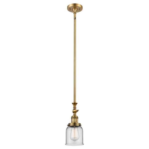 Innovations Bell 100-Watt 1-Light Brushed Brass Standard Mini Pendant ...