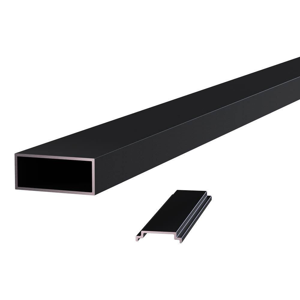 PEAK Aluminum Railing 6 ft. W Black Narrow Picket and Spacer Aluminum ...