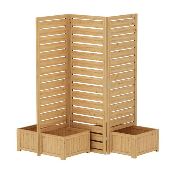 FUFU&GAGA 62 in. L x 27 in. W x 58.9 in. H Outdoor Brown Wood Elevated ...