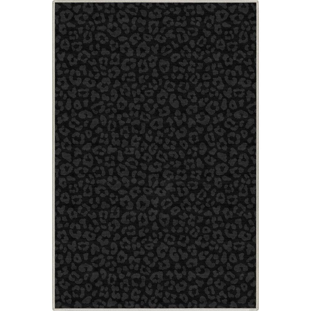 Well Woven Black 3 ft. 3 in. x 5 ft. Animal Prints Leopard Contemporary ...