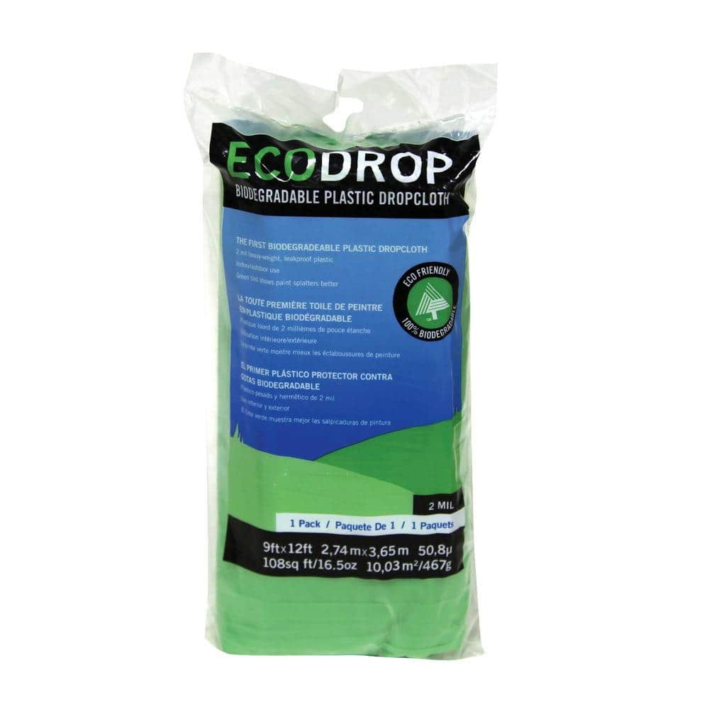 TRIMACO 9 ft. x 12 ft. Eco Plastic Drop Cloth 04401/HD - The Home Depot