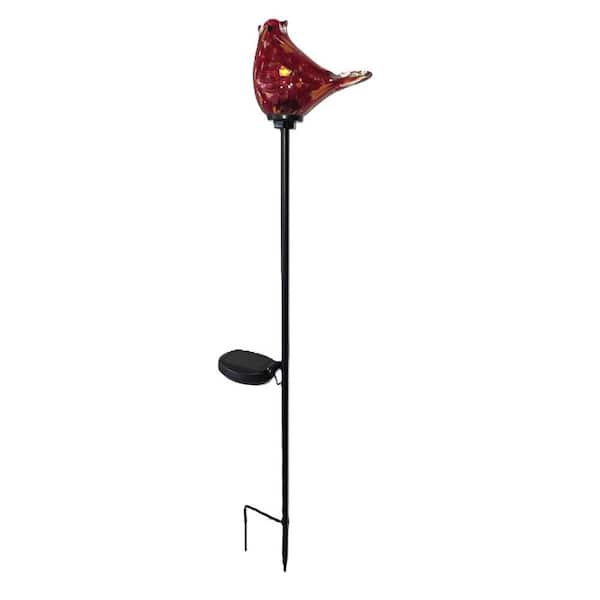Vigoro 31.5 in. Solar Red Bird Garden Stake-Each 25PK10001 - The Home Depot