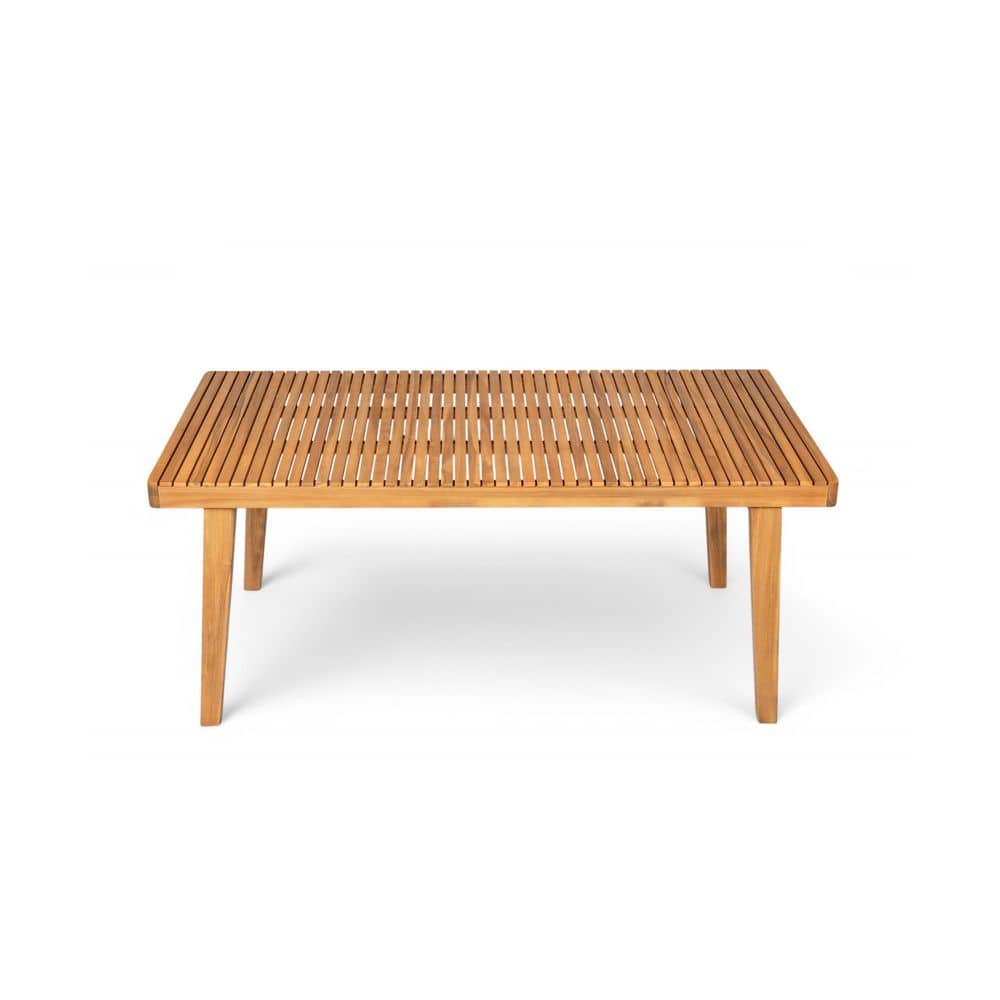 69 in. Rectangle Tabletop Wood Outdoor Dining Table, Natural ...