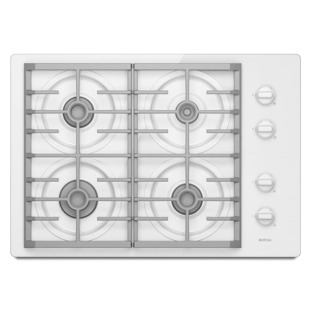 Maytag 30 in. Deep Recessed Gas Cooktop in White MGC7630WW - The Home Depot