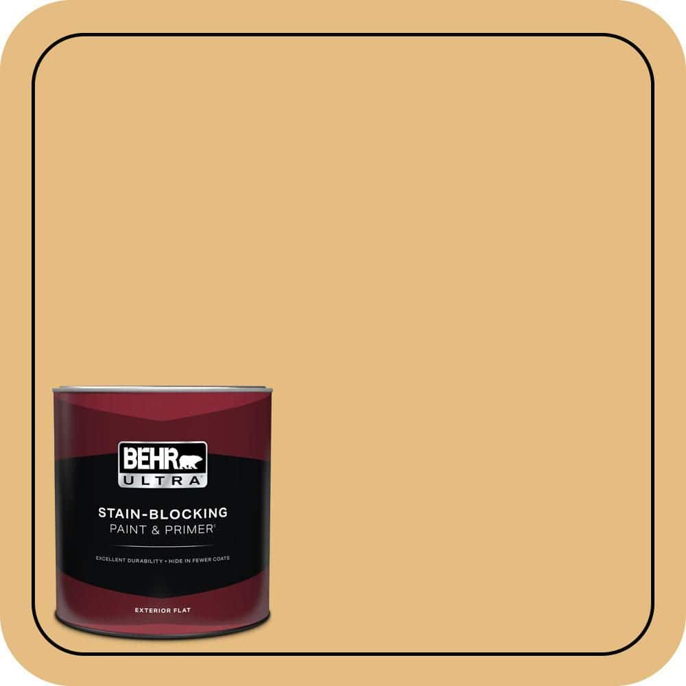 BEHR ULTRA 1 qt. #320D-4 Arizona Tan Flat Exterior Paint & Primer ...