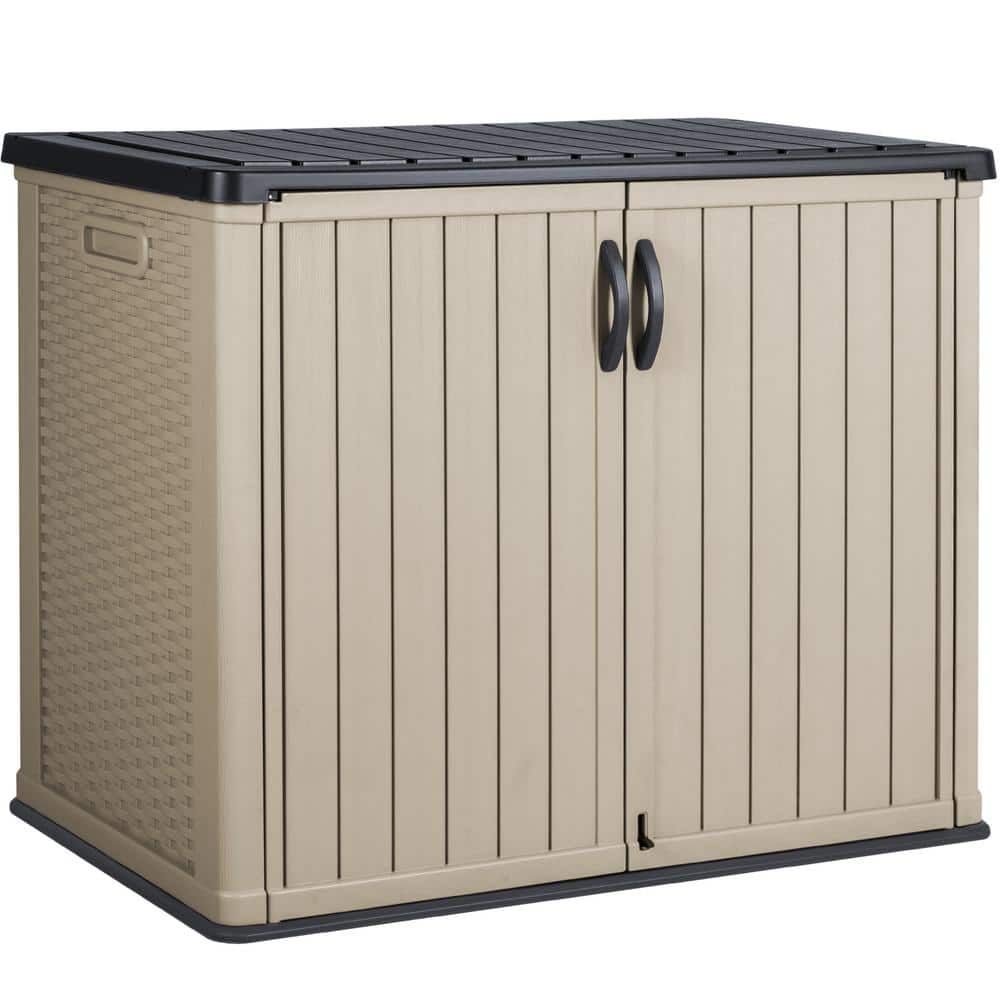 Tozey 4 ft. x 2 ft. x 3 ft. 150 Gal. Champagne Horizontal Resin Storage ...