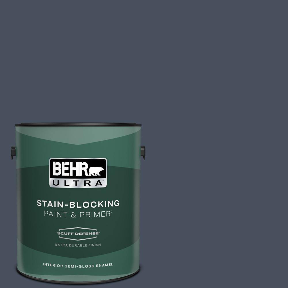 BEHR ULTRA 1 gal. #S510-7 Dark Denim Extra Durable Semi-Gloss Enamel ...