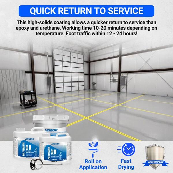 ARMORPOXY 2 Gal. Clear Gloss 2 Part Epoxy Polyaspartic Interior ...