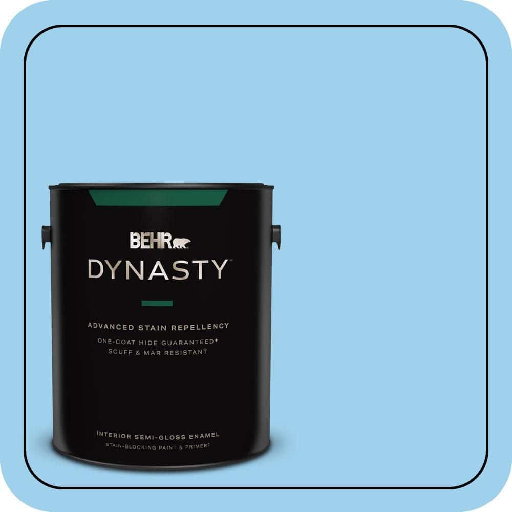 BEHR DYNASTY 1 gal. #P500-3 Spa Blue Semi-Gloss Enamel Interior Stain ...