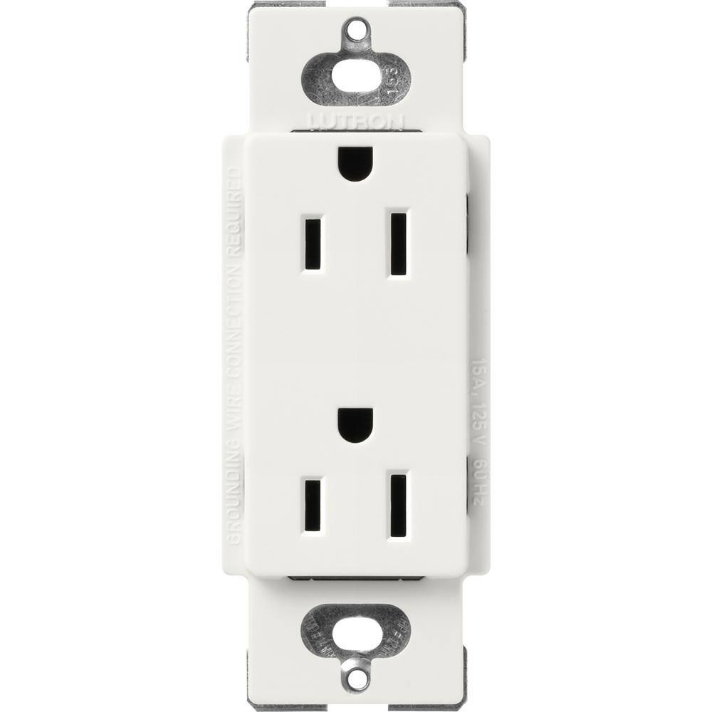 Lutron Claro 15 Amp Duplex Outlet, Architectural White (SCR-15-RW) SCR ...
