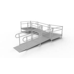 EZ-ACCESS PATHWAY 12 ft. L-Shaped Aluminum Wheelchair Ramp Kit with ...