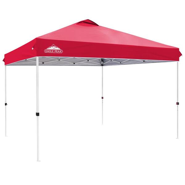 EAGLE PEAK 12 ft. x 12 ft. Straight Leg Pop-Up Canopy with 4-Sand Bags ...