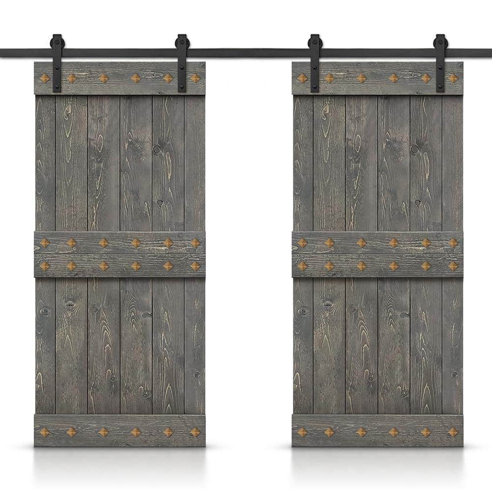 CALHOME 84 in. x 84 in. Weather Gray Stained DIY Pine Wood Interior ...