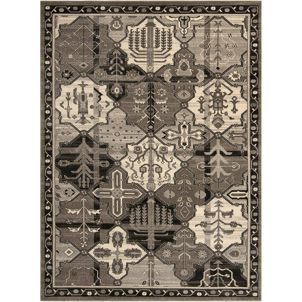 Unique Loom La Jolla Cathedral Gray 9' 0 x 12' 0 Area Rug 3119752 - The ...