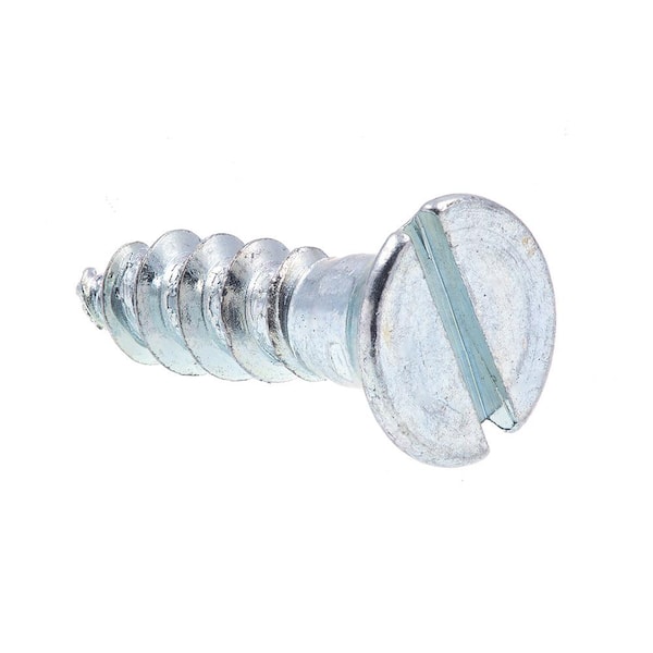Prime-Line #8 x 5/8 in. Zinc Plated Steel Slotted Drive Flat Head Wood ...