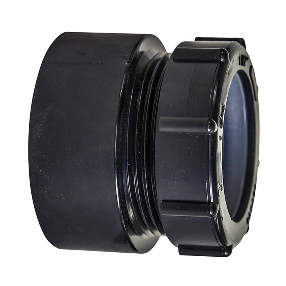 VPC 1-1/2 in. x 1-1/4 in. ABS Plastic DWV Hub x Slip-Joint Trap Adapter ...