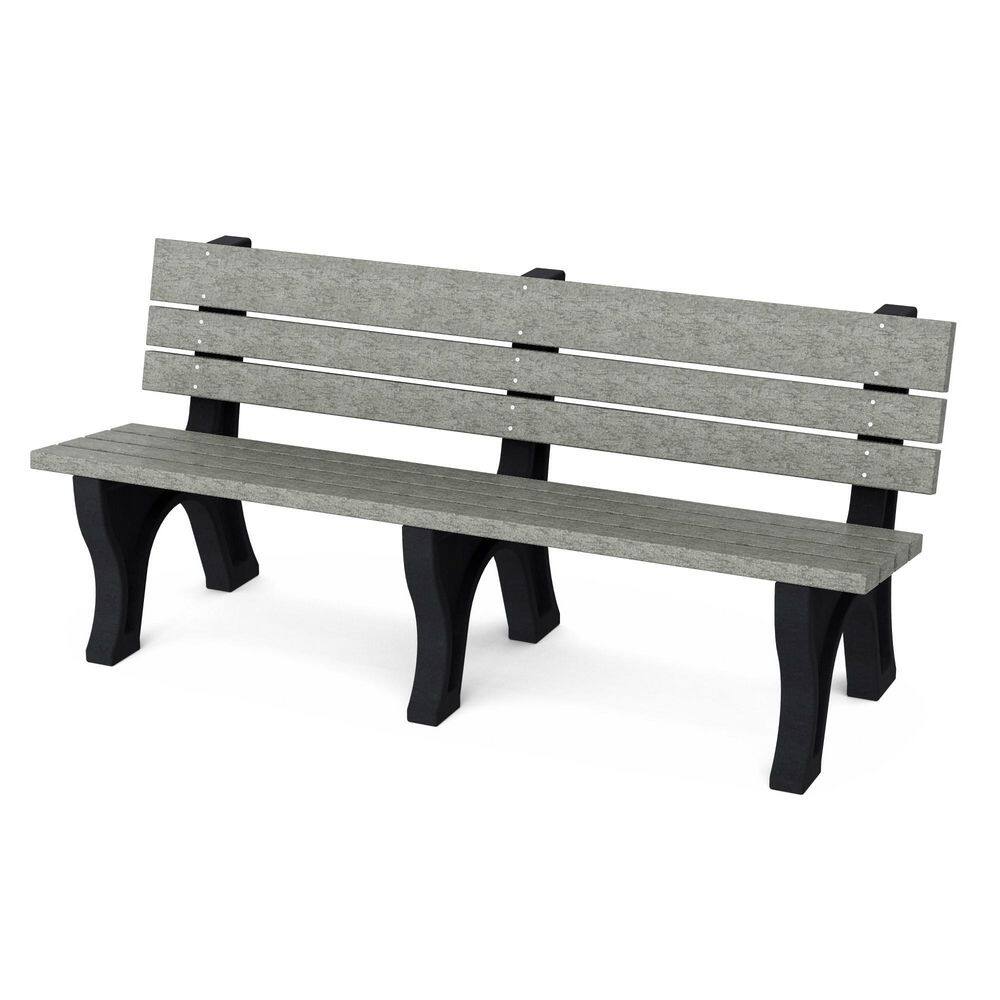 Wildridge Heritage 6 ft. Dark Gray and Black HDPE Plastic Outdoor Park ...