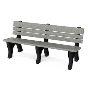 Wildridge Heritage 6 ft. Weathered Wood and Black HDPE Plastic Outdoor ...