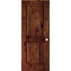 Krosswood Doors 30 in. x 80 in. Rustic Knotty Alder 2 Panel Left Hand ...