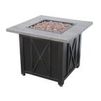 Endless Summer 30 in. W Bronze Finish Steel Base Faux Slate Mantel LP ...