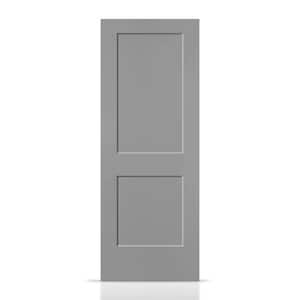 CALHOME 30 in. x 80 in. White Primed MDF Solid Core 2 Panel Shaker ...