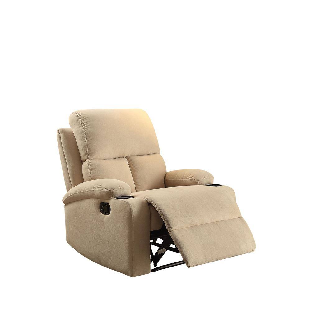 Beige Velvet Recliner LC-952695 - The Home Depot