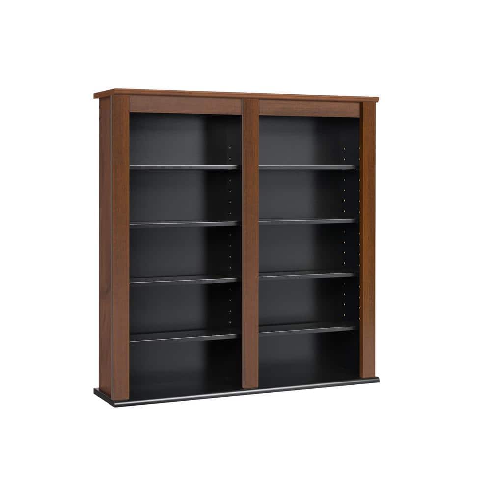 Prepac Cherry and Black 2-Column Display Cabinet, CD Rack, CD Storage ...