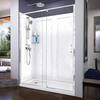 DreamLine Flex 60 in. W x 34 in. D x 76-3/4 in. Framed Pivot Shower Door in Chrome with Left ...