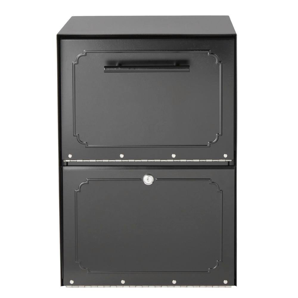 Architectural Mailboxes Oasis Black Post-Mount or Column-Mount Locking ...