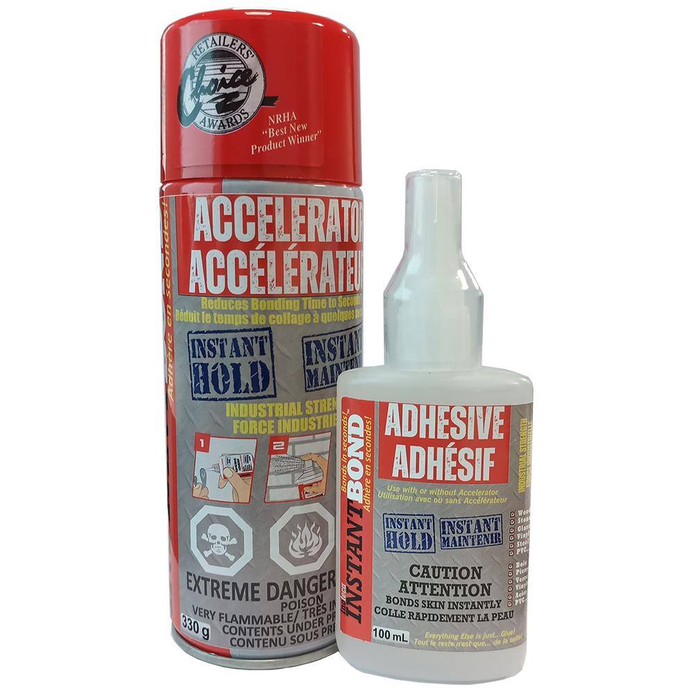 INOTECA INSTANTBOND Instantbond Adhesive and Accelerator Kit Instant Industrial Strength Super Glue Large Size 3.4 Fl Oz 11.6 Oz 100 330 The Home Depot